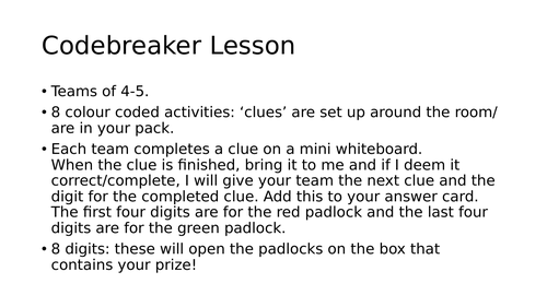 Code Breaker/Escape Room Type Physics Revision Task (AQA Trilogy ...