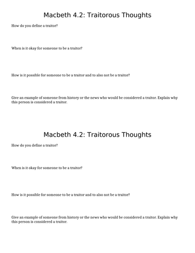 GCSE English: Macbeth Act Four | Teaching Resources