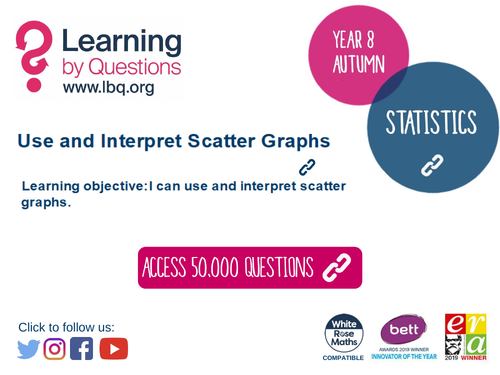 Y8 Representing Data: scatter graphs | Teaching Resources