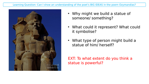 Ozymandias- AQA Power and Conflict Poetry- Big Ideas- Literature- Percy ...