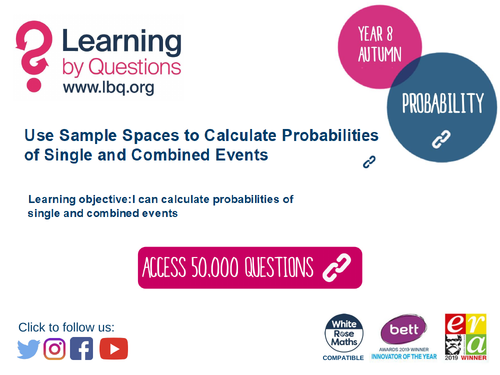 Y8 Probability: sample spaces for events | Teaching Resources