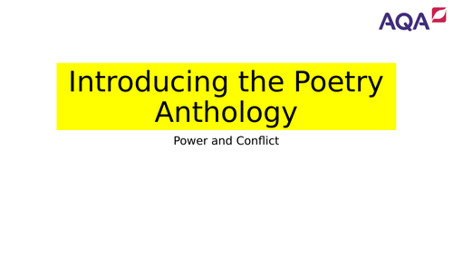 AQA GCSE English Literature Power and Conflict Poetry Anthology ...