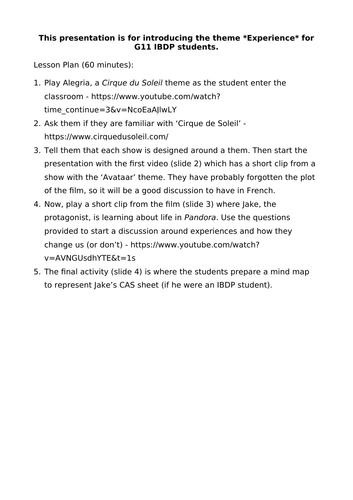 CAS - Expériences | Teaching Resources