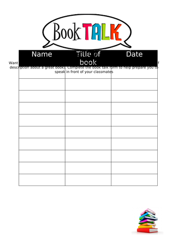 Book Talk | Teaching Resources