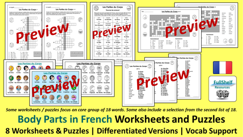 French Body Parts Worksheets | Teaching Resources