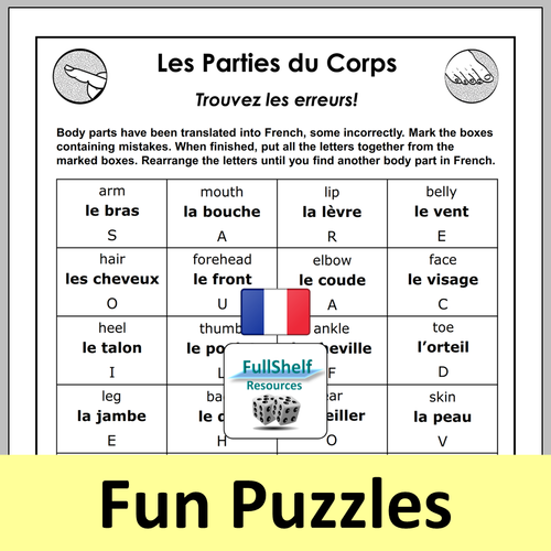French Body Parts Worksheets | Teaching Resources