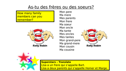French describe yourself, family members, opinions about family ...