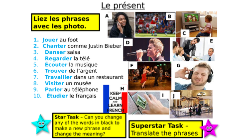 French present tense leisure activities | Teaching Resources