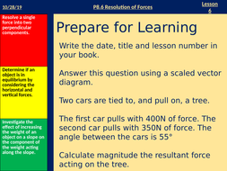 Resolution of Forces - Full Lesson | Teaching Resources