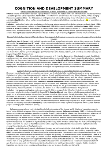Cognition and Development Notes (A*) | Teaching Resources