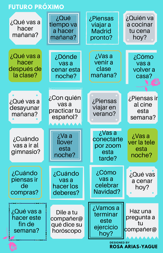 Spanish futuro proximo near future game | Teaching Resources