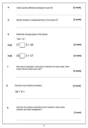 AQA Entry Level Maths Assessment - Operations | Teaching Resources