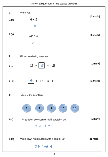 AQA Entry Level Maths Assessment - Operations | Teaching Resources