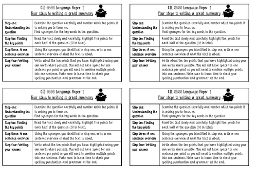 Cambridge IGCSE 0500 - Summary Writing (Paper 1 Question 1f) | Teaching ...