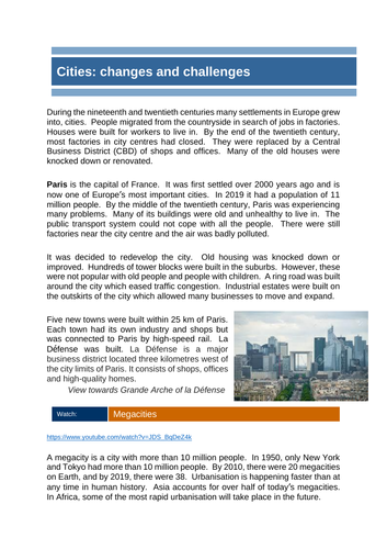 Cities - changes and challenges | Teaching Resources