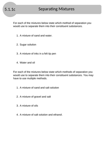 Separating Mixtures - Full Lesson | Teaching Resources