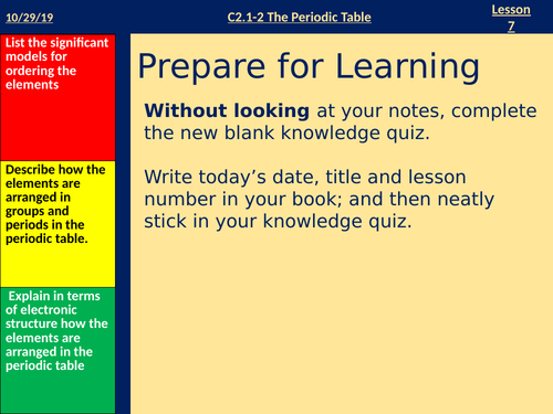 The Periodic Table - Full Lesson | Teaching Resources