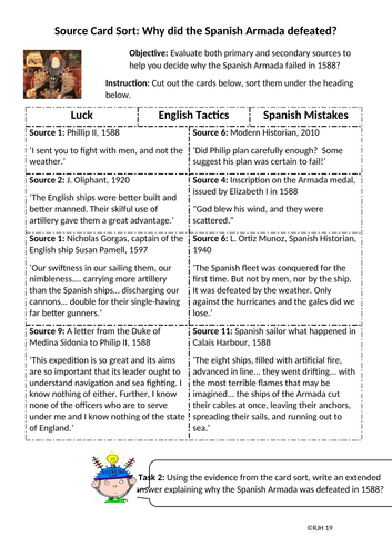 Source Analysis: Why was the Spanish Armada defeated in 1588 ...