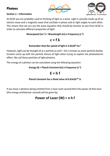 Photons | Teaching Resources