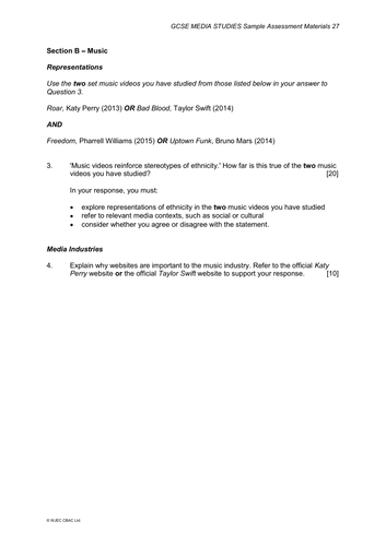 MUSIC VIDEOS - Eduqas GCSE Media | Teaching Resources