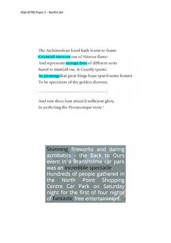 AQA 8700/2 GCSE English Language - Full Set (Bonfire Night) | Teaching ...