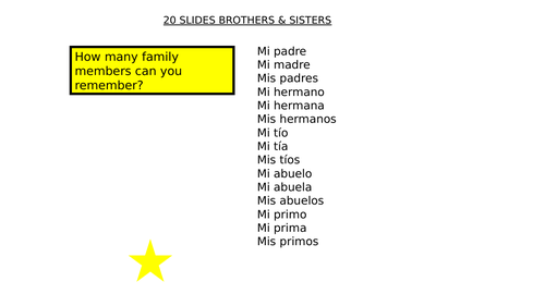 Spanish Family Towns Estar Ser Brothers Sisters The Present Tense ...