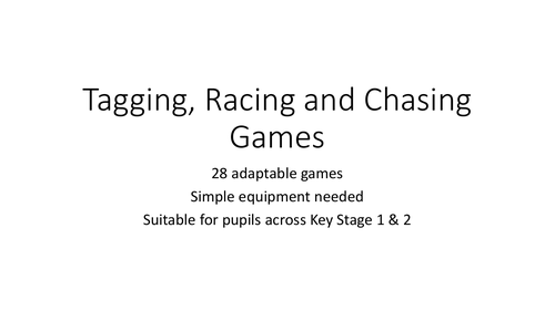Tagging, Racing and Chasing Games | Teaching Resources