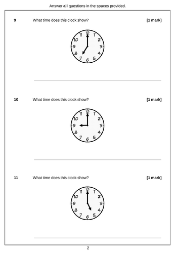 AQA Entry Level Maths Assessment - Time | Teaching Resources