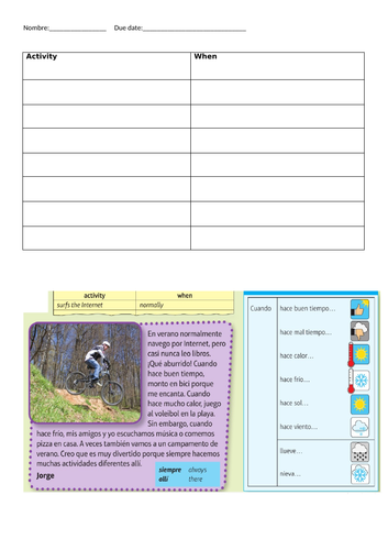 Las vacaciones (6 lessons with homeworks) | Teaching Resources