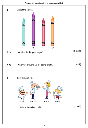 AQA Entry Level Maths Assessment - Measures | Teaching Resources