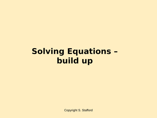 Solving Equations build up | Teaching Resources