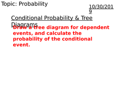 Conditional Probability And Tree Diagrams | Teaching Resources