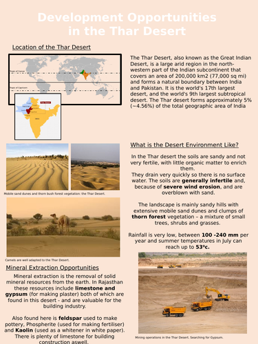 Hot Deserts: Opportunities for Development | Teaching Resources
