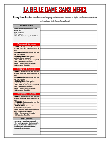 La Belle Dame Sans Merci - John Keats - Double Lesson! | Teaching Resources