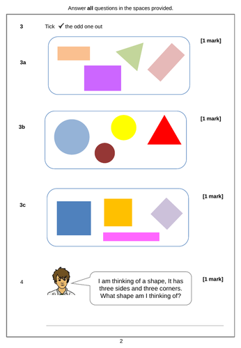 AQA Entry Level Maths Assessment - Geometry | Teaching Resources