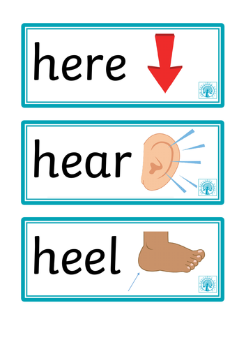 Homophone Flash Cards | Teaching Resources