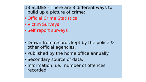 SOCIOLOGY 13 SLIDES CRIME | Teaching Resources