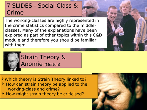 SOCIOLOGY 7 SLIDES class and crime | Teaching Resources