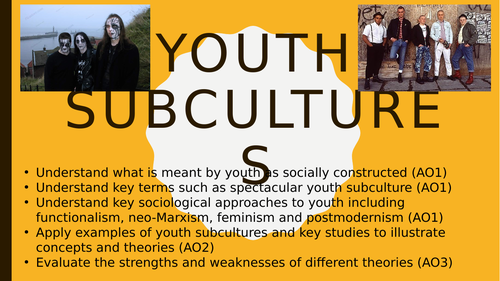 SOCIOLOGY 14 SLIDES YOUTH CULTURE | Teaching Resources