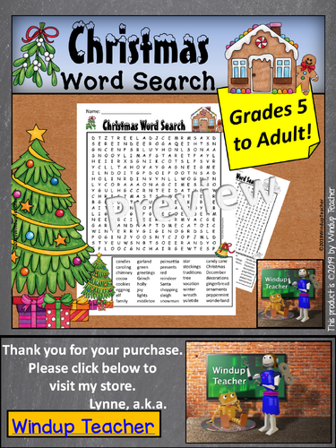 Christmas Word Search - Hard for Grades 5 to Adult | Teaching Resources