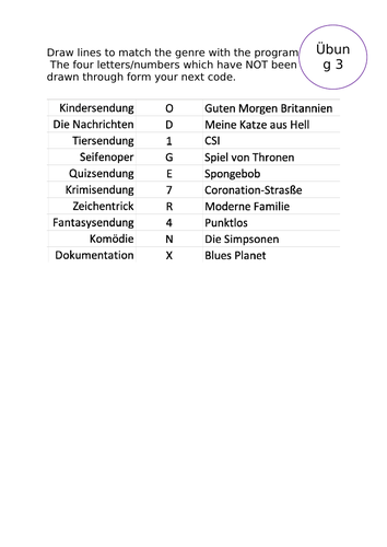 German TV/Film Escape Room | Teaching Resources