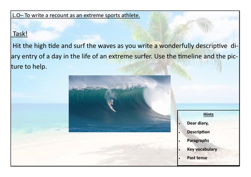 Extreme sports diary writing (recount) | Teaching Resources