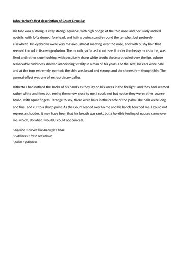 Dracula Scheme of Work KS4 *Usborne Text* | Teaching Resources