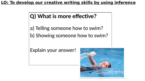 Showing, Not Telling! Creative writing | Teaching Resources