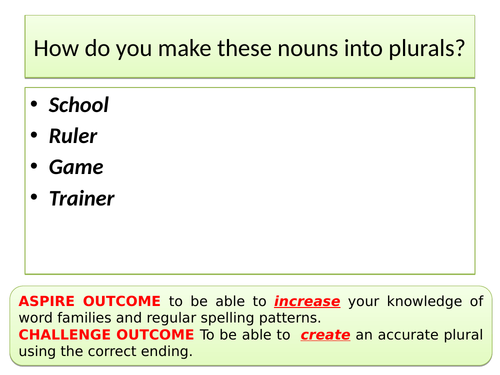 English Language Nouns - plurals | Teaching Resources