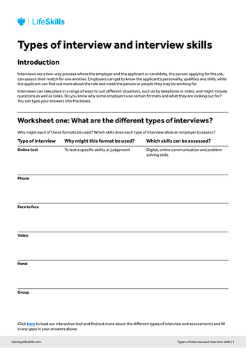 Interview skills | Teaching Resources