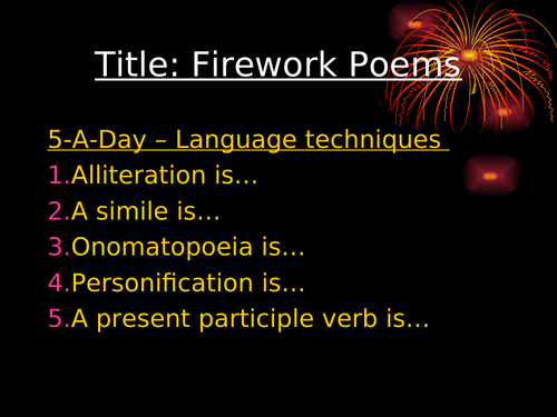 3 lessons based on theme of 'fireworks' | Teaching Resources