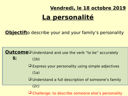 Personality and intensifiers y7 French | Teaching Resources