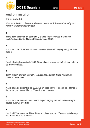 Unit 2 Self, family and friends (A-relationships) - Edexcel ...