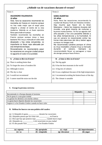 Unit 2 Self, family and friends (E - holidays) - Edexcel International ...